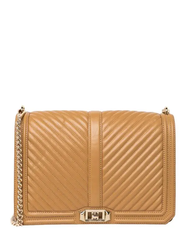 Rebecca Minkoff Chevron Quilted Leather Jumbo Love Crossbody - Cool Tan