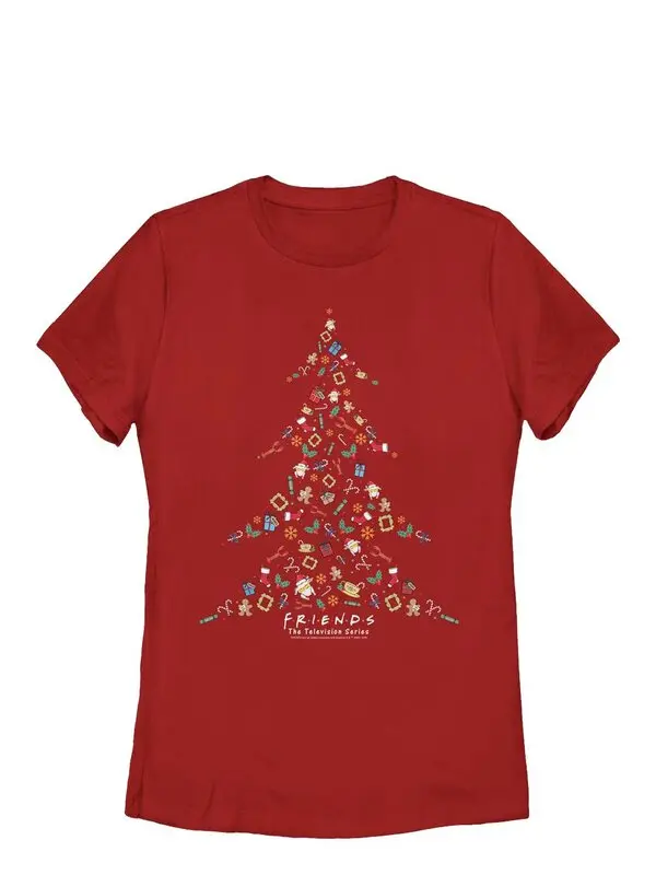 FRIENDS Christmas Icons Graphic T-shirt - Red