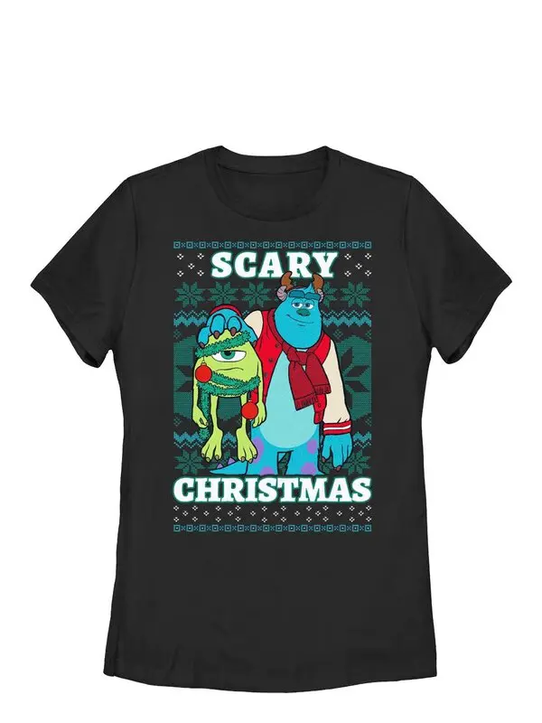 MONSTERS INC Scary Christmas" Graphic T-shirt - Black