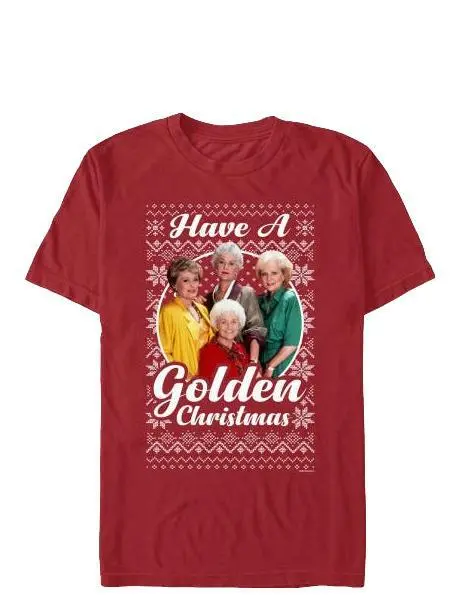 THE GOLDEN GIRLS Ugly Christmas Portrait Graphic T-shirt - Cardinal