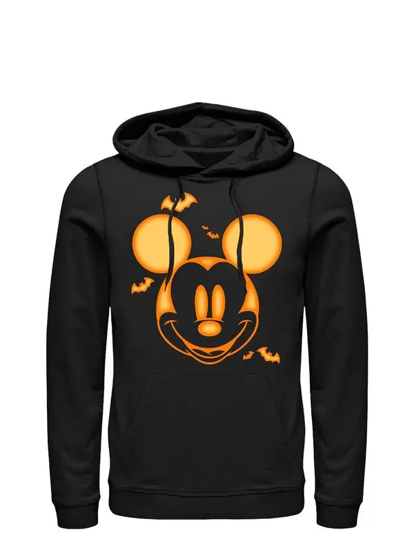 MICKEY & FRIENDS Mickey Mouse & Friends Halloween Pumpkin Face Graphic Hoodie - Black