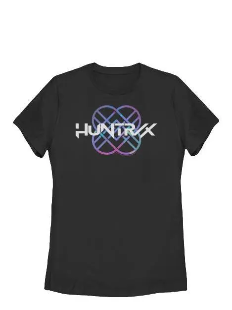 KPOP DEMON HUNTERS Huntrix Holographic Logo Graphic T-shirt - Black