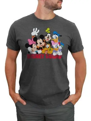 MICKEY & FRIENDS Disney Squad Group Shot Graphic T-shirt - Charcoal Heather