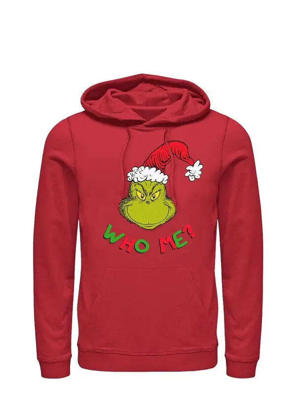THE GRINCH Who Me" Pull Over Hoodie - Red: Who Me