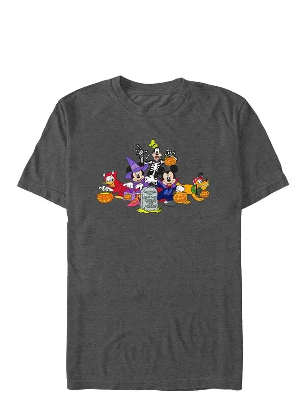 MICKEY & FRIENDS Halloween Group Shot Graphic T-shirt - Charcoal Heather