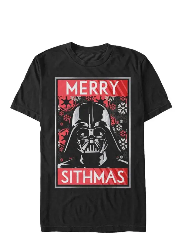 STAR WARS Christmas Sithmas Darth Vader Graphic T-shirt - Black