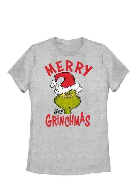 THE GRINCH Merry Grinchmas Graphic T-shirt - Athletic Heather