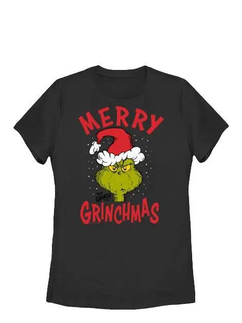 THE GRINCH Christmas Graphic T-shirt - Black