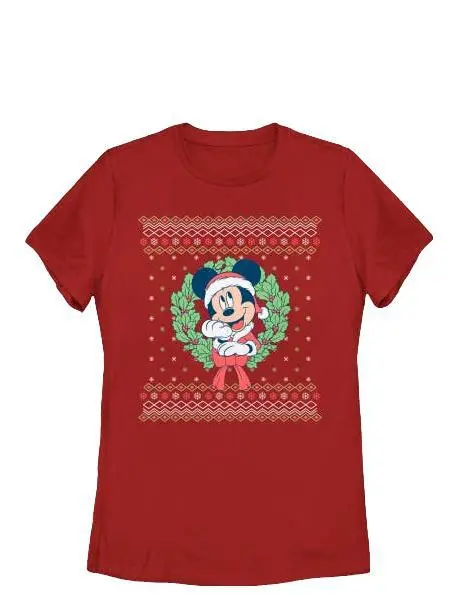 MICKEY & FRIENDS Christmas Gingerbread Cookies Collage Graphic T-shirt - Wreath