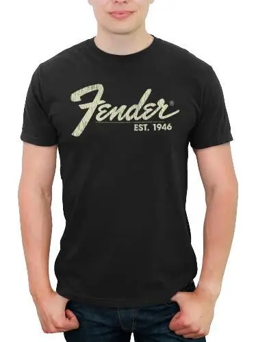 FENDER Distressed Logo Graphic T-shirt - Black