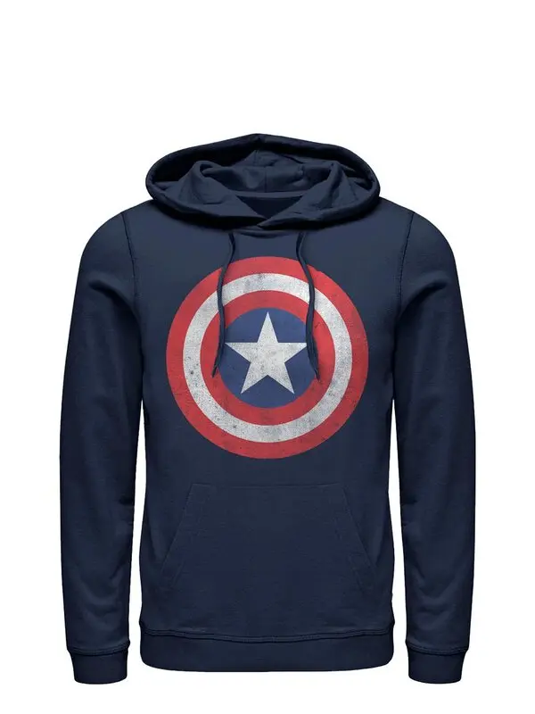MARVEL Captain America Classic Shield Pullover Hoodie - Navy Blue