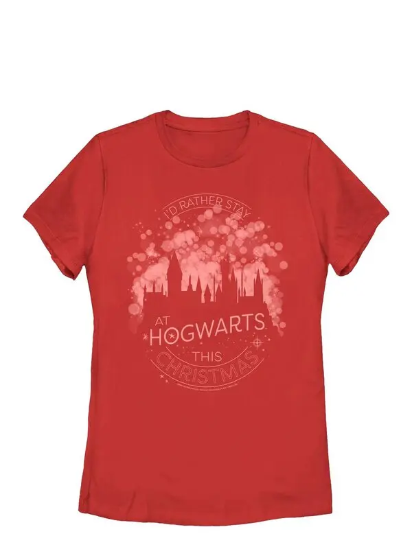 HARRY POTTER Hogwarts Christmas Graphic T-shirt - Red