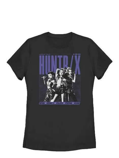 KPOP DEMON HUNTERS Huntrix World Tour Graphic T-shirt - Black