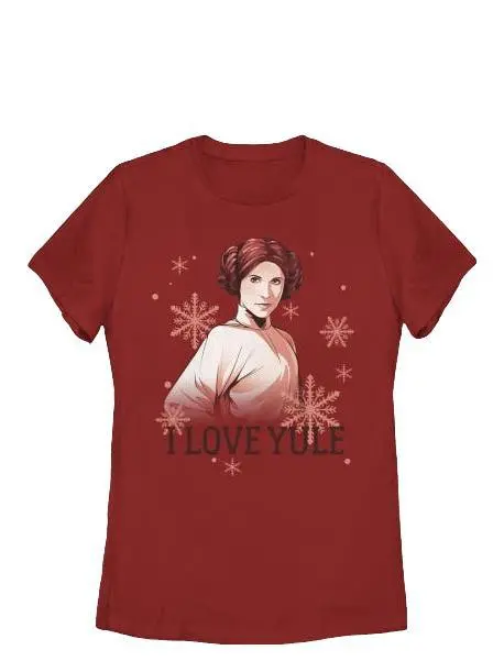 STAR WARS: THE EMPIRE STRIKES BACK Star Wars The Empire Strikes Back Christmas Leia Graphic T-shirt - Red