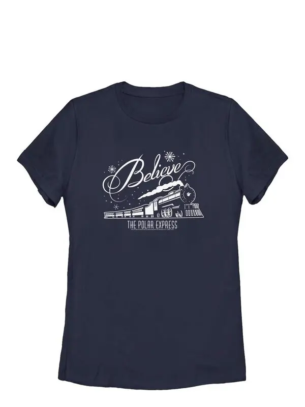 POLAR EXPRESS Believe Train Graphic T-shirt - Navy Blue