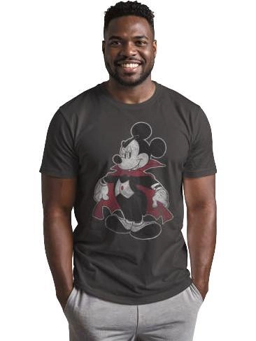 MICKEY & FRIENDS Halloween Retro Vampire Short Sleeve Graphic T-shirt - Charcoal