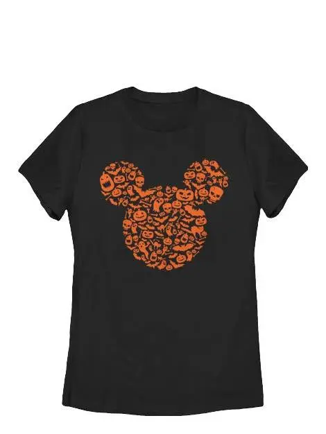 MICKEY & FRIENDS Halloween Silhouette Graphic T-shirt - Black