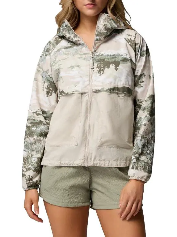 Columbia Spire Valley Printed Windbreaker - Safari Fieldaze Print/stone