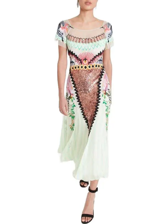 TEMPERLEY LONDON Talia Embroidered Dress - Seashell