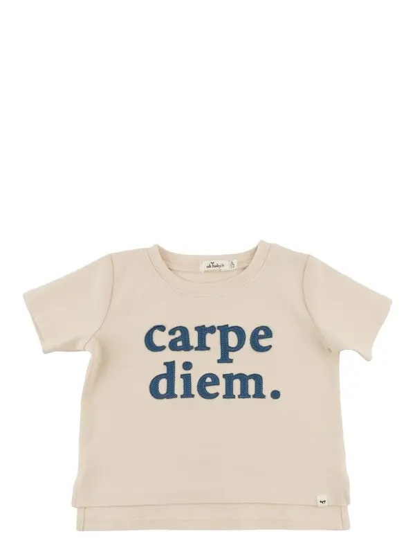 OH BABY! Carpe Diem Raw Edge T-shirt - Natural