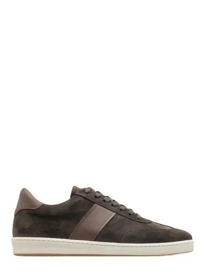 Jack Erwin Leather T-toe Sneakers - Dark Brown Suede