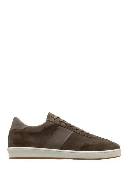 Jack Erwin Leather T-toe Sneakers - Taupe Suede