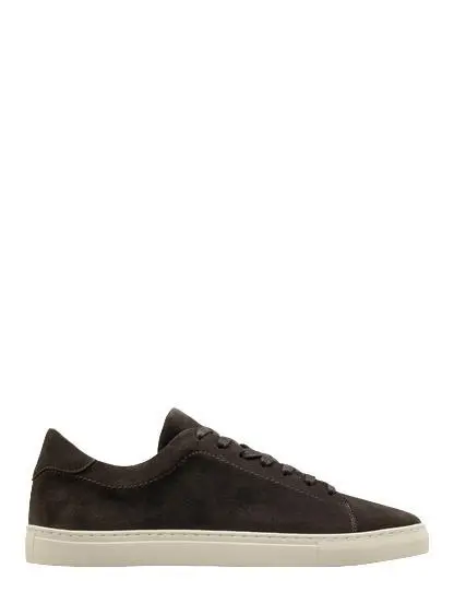 Jack Erwin Wesley Leather Low-top Sneakers - Dark Brown Suede