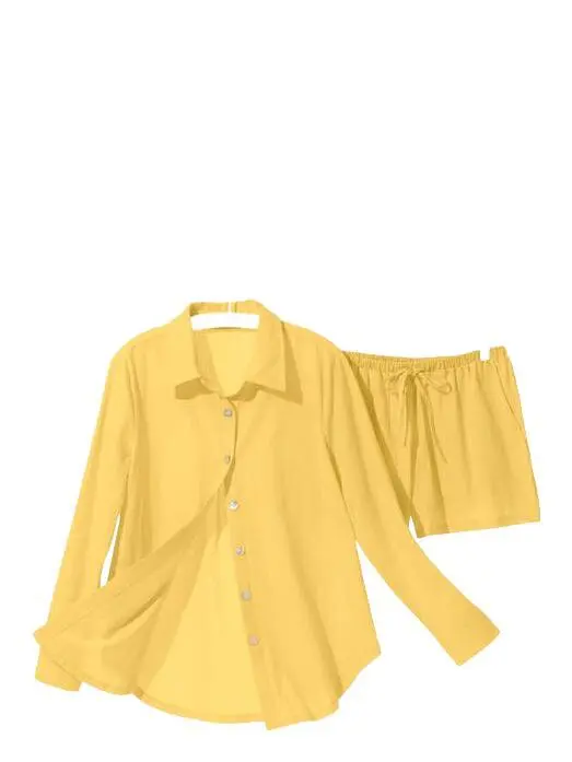 SWIMSUITS FOR ALL Cotton Beach Shirt - Lemon Mist