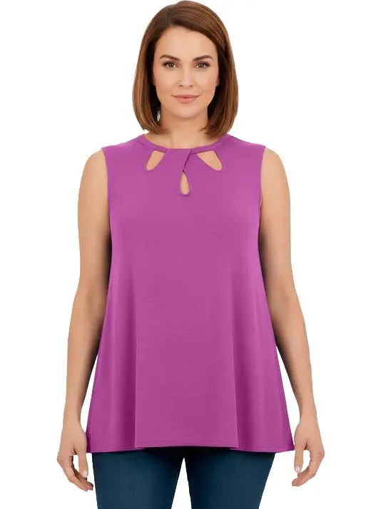 JESSICA LONDON Sleeveless Knit Tunic - Deep Orchid