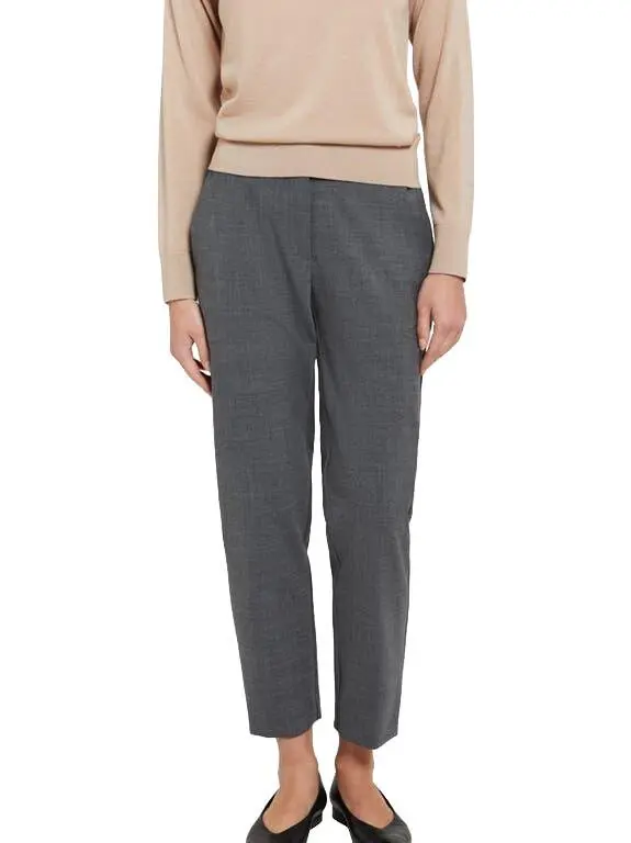 OTTOD'AME Ankle Length Wool Blend Trousers - Grey