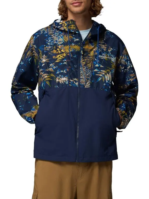 Columbia Spire Valley Print Windbreaker - Mountain Blue Geofern/navy