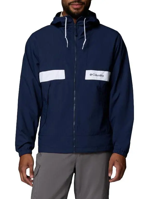 Columbia Spire Valley Water Repellent Windbreaker - Collegiate Navy/white