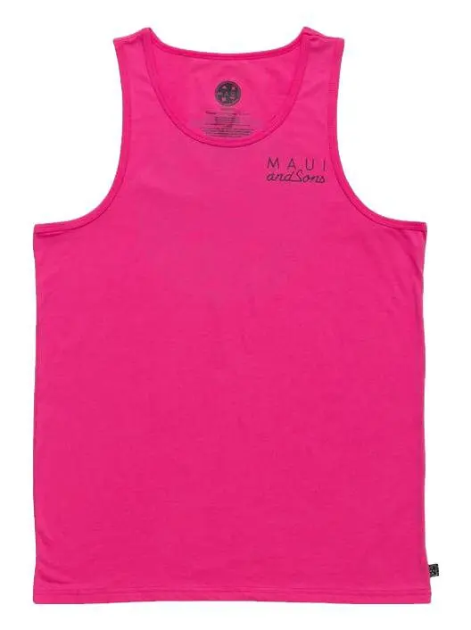 MAUI & SONS Graphic Tank Top - Neon Pink