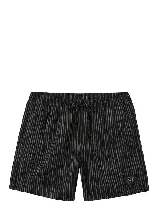 MAUI & SONS Linen And Cotton Drawstring Shorts - Black