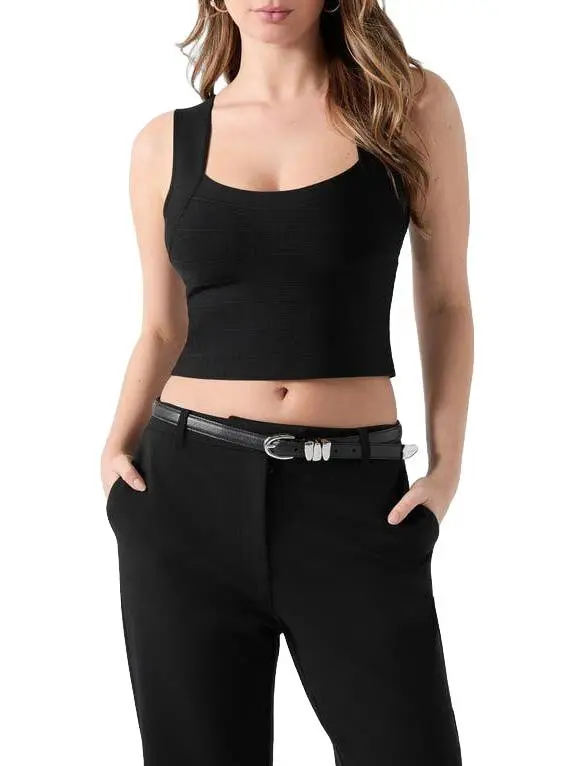 Guess Sleeveless Crop Top - Jet Black