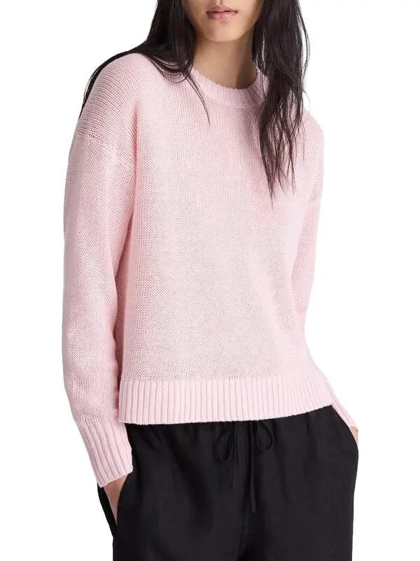 Madewell Linen Drop Shoulder Sweater - Pink Blush