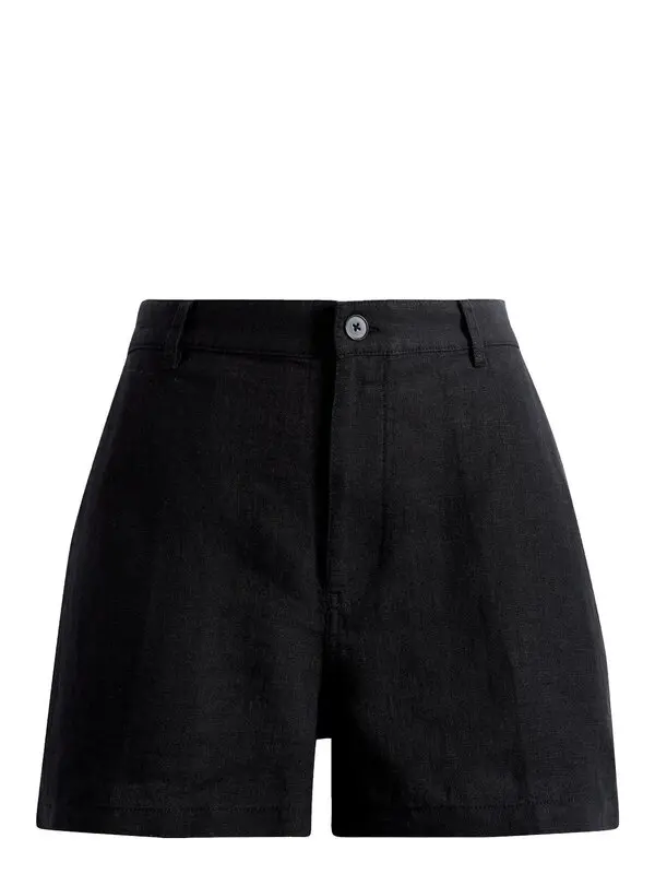 Madewell Zoe Linen Shorts - Jet Black