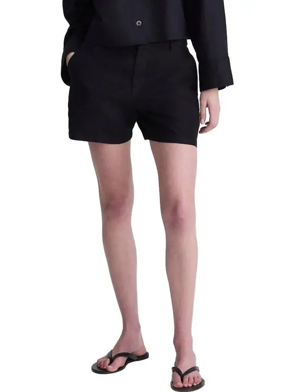 Madewell Zoe Linen Shorts - Jet Black