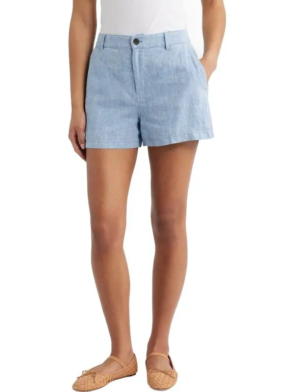 Madewell Zoe Linen Shorts - Sunfaded Blue