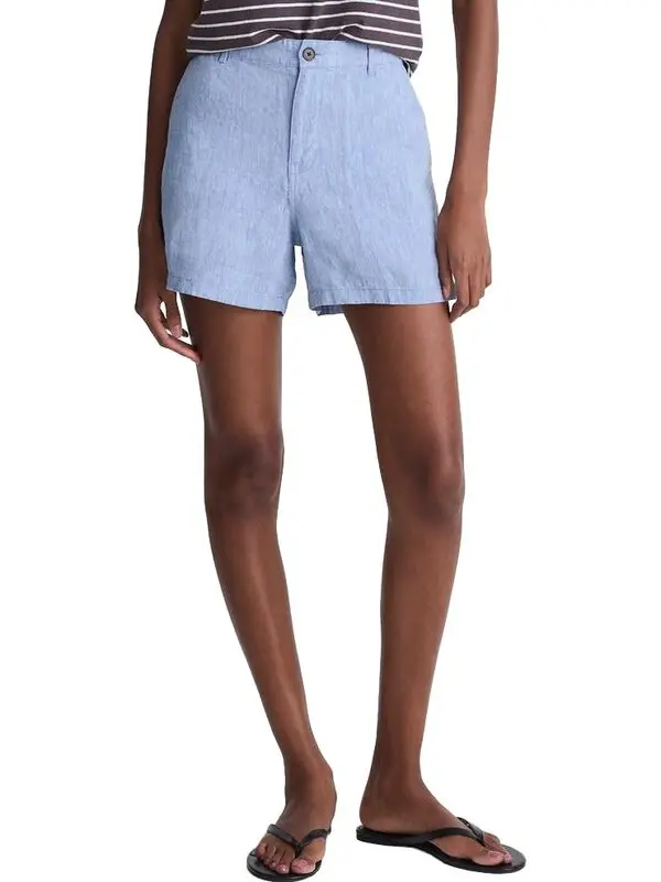 Madewell Zoe Linen Shorts - Sunfaded Blue
