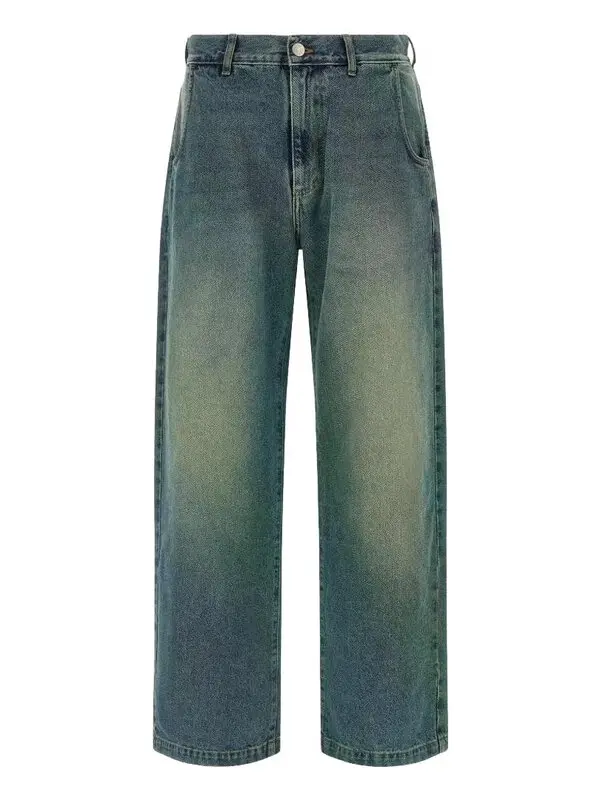 MFPEN Contrast Stitching Straight Jeans - Blue