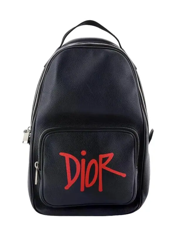 Dior Zip Around Sling Logo Printed Backpack - Blue