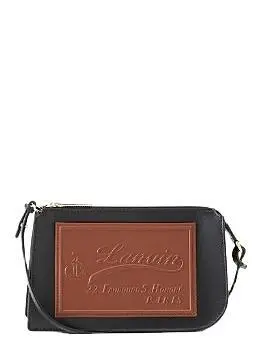 LANVIN Small Zipped Bag In Smooth Leather - Black/cognac