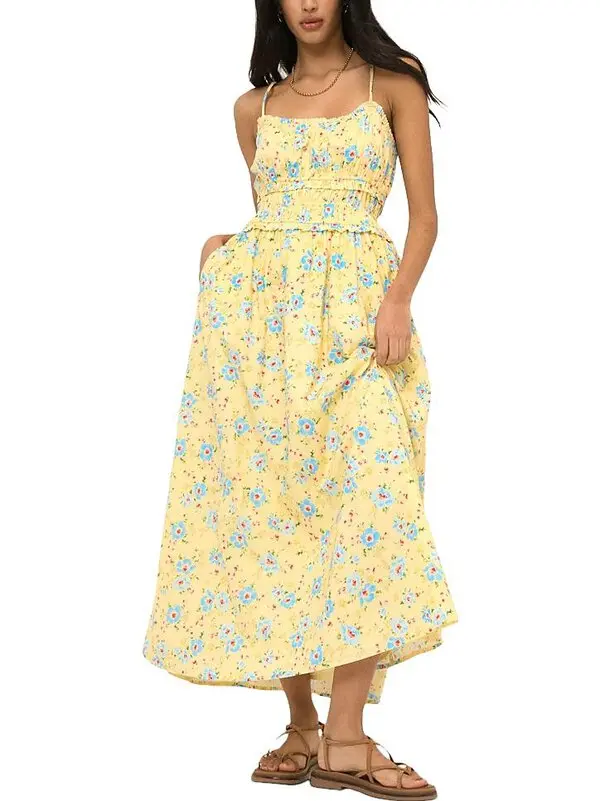 NOBODY'S CHILD Alina Midi Dress - Yellow
