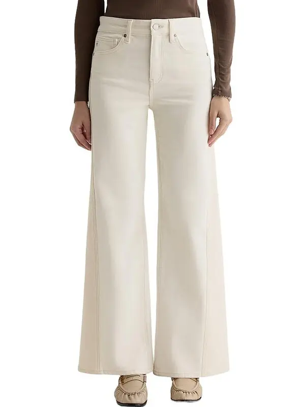 Ag Saige Mid Rise Wide Leg Jeans - Powder/ecru