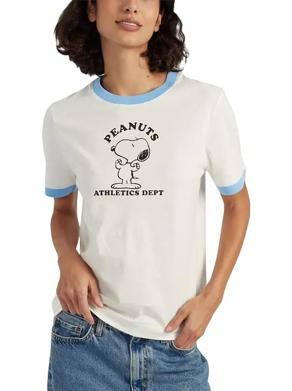 Chinti & Parker Cotton Snoopy Athletics T-shirt - Cream