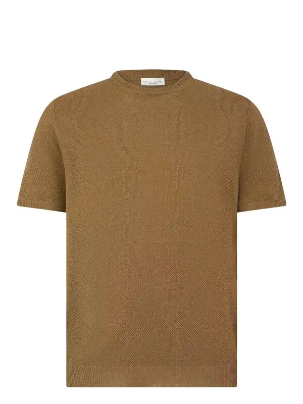 ROBERTO COLLINA Short-sleeve Knitted T-shirt - Brown