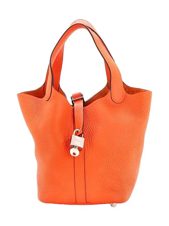 HERMES Pm Picotin Lock Bag Clemence - Orange