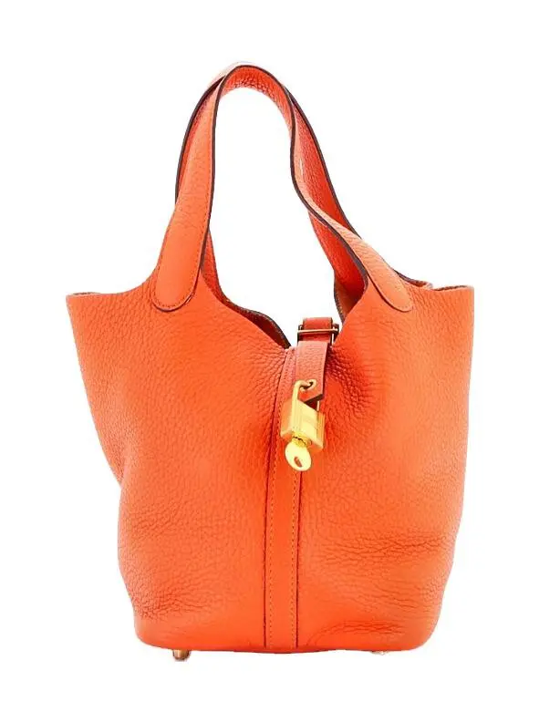 HERMES Pm Picotin Lock Bag Clemence - Orange