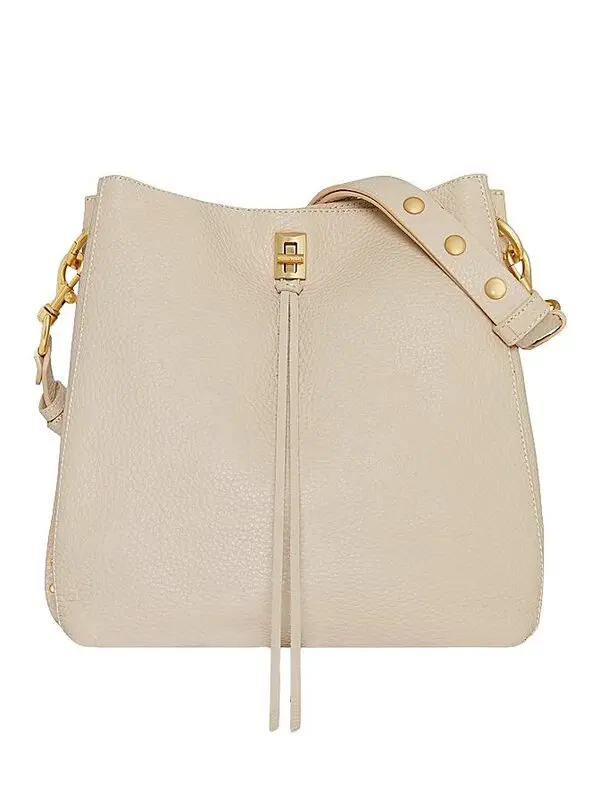 Rebecca Minkoff Darren Medium Pebbled Leather Shoulder Bag - Stone